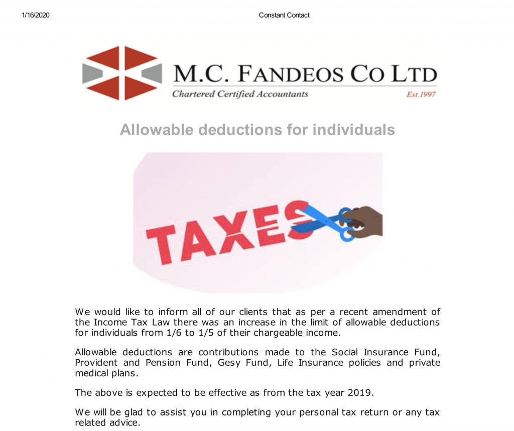 Allowable Deduction For Individuals M C Fandeos Co Ltd Allowable Deduction For Individuals M C Fandeos Co Ltd